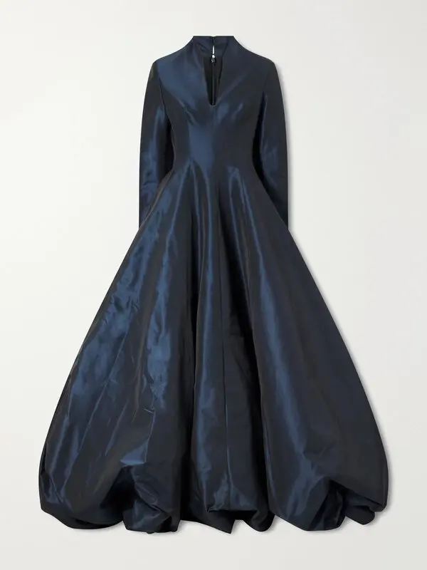 MARMAR HALIM Pleated Taffeta Gown - Blue