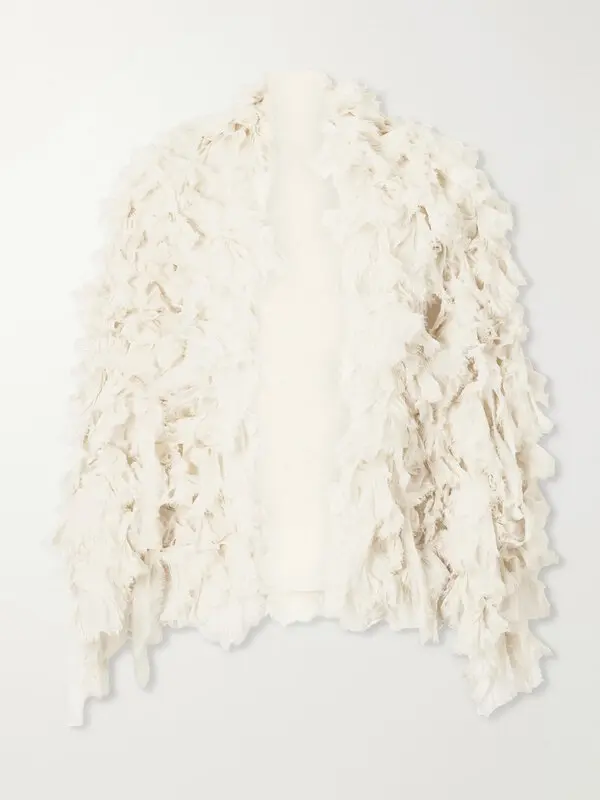 MARMAR HALIM Layered Cape-effect Georgette Jacket - White