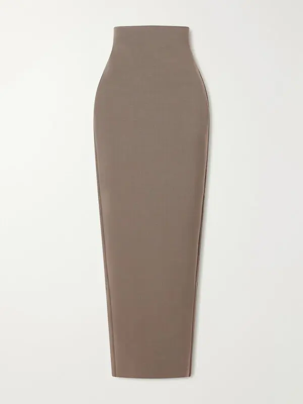 Rick Owens Stretch-wool Blend Midi Skirt