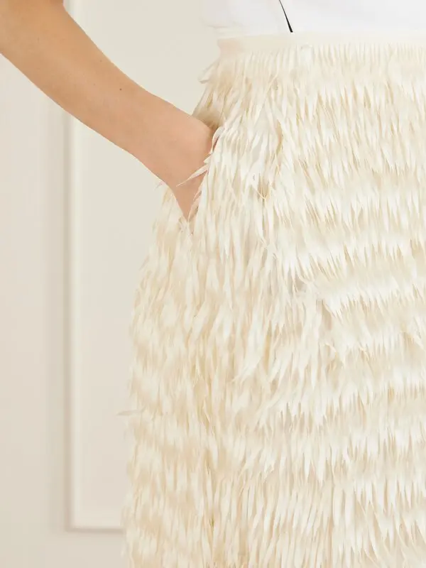 Maticevski Fringed Satin Midi Skirt