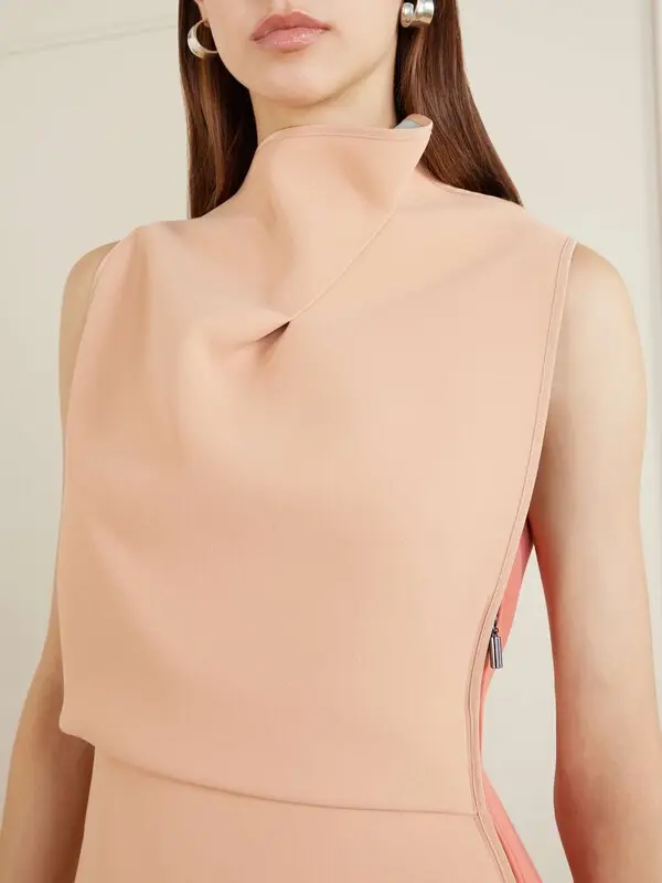 Maticevski Lash Cape-effect Two-tone Faille Midi Dress