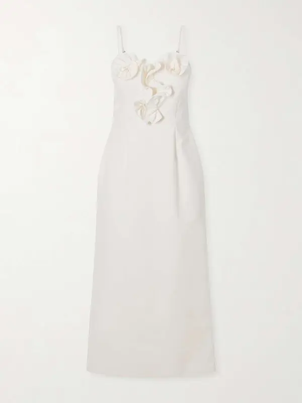 Magda Butrym Embellished Ruffled Cotton Midi Dress