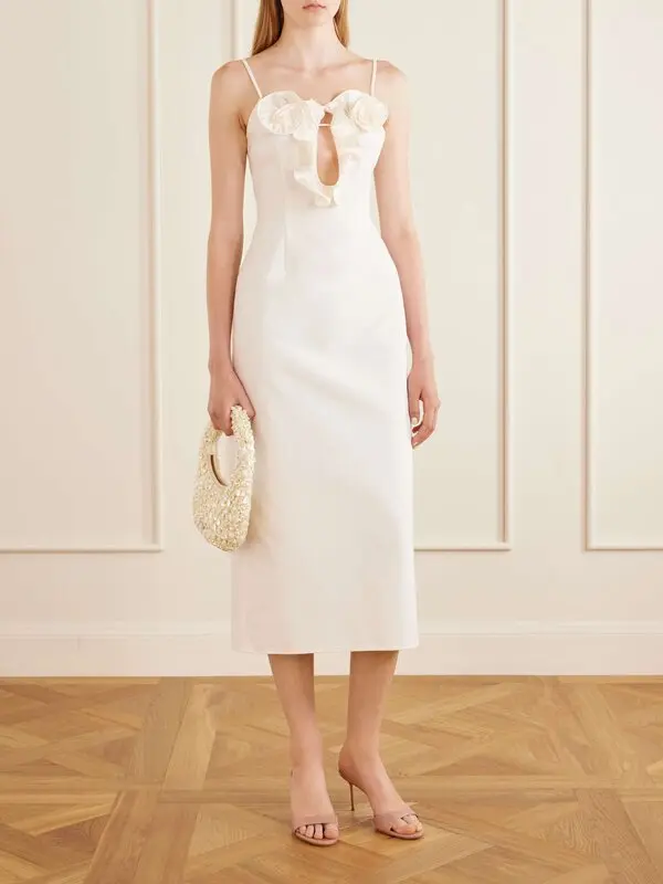 Magda Butrym Embellished Ruffled Cotton Midi Dress