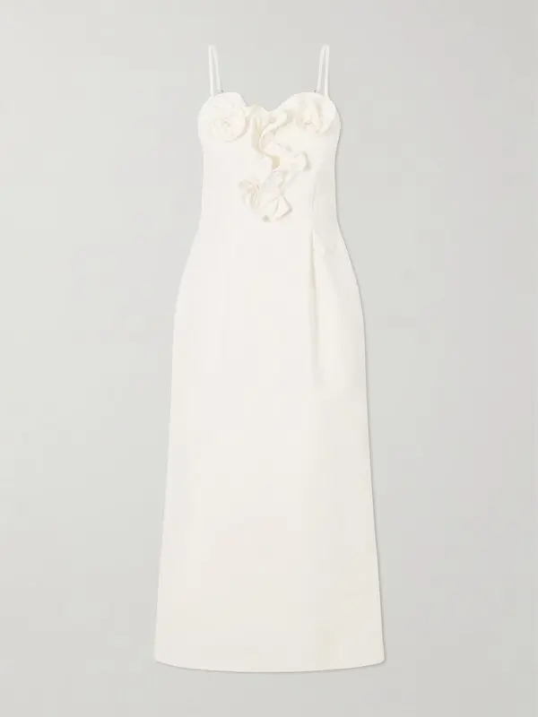 Magda Butrym Embellished Ruffled Cotton Midi Dress