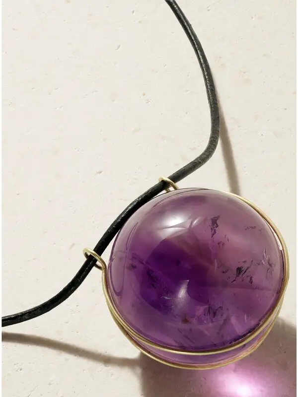 Marisa Klass 18-karat Gold And Amethyst Necklace - Purple