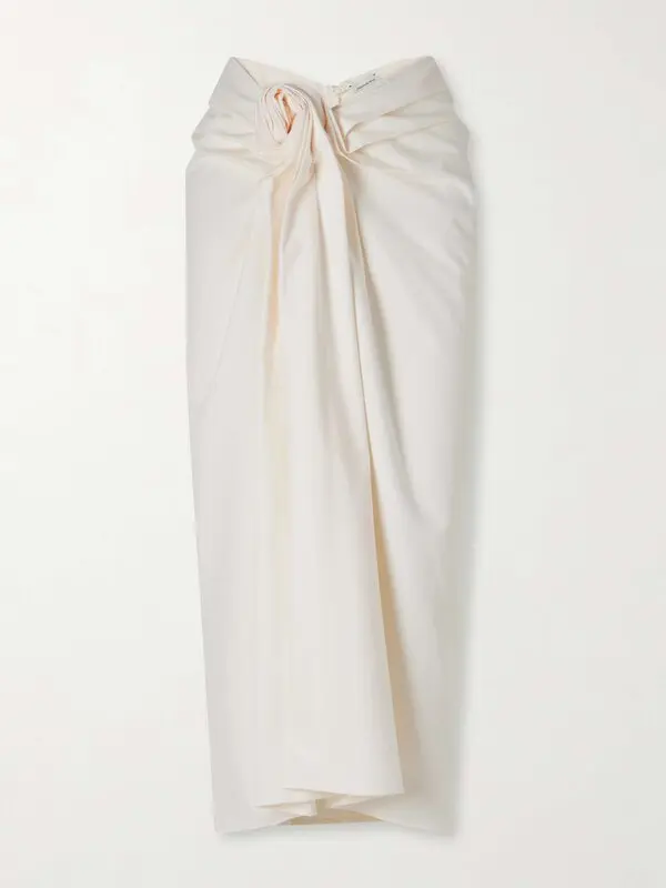 Magda Butrym Embellished Gathered Cotton Midi Dress