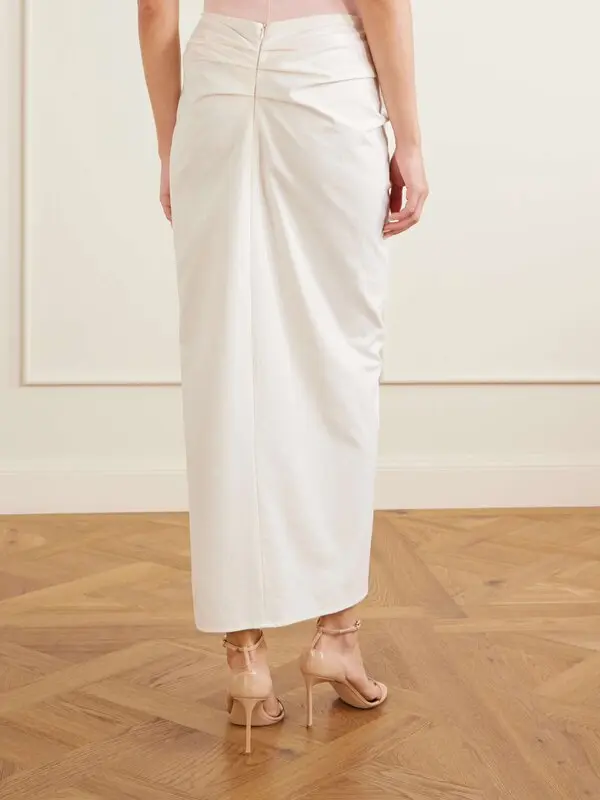 Magda Butrym Embellished Gathered Cotton Midi Dress