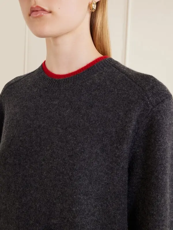 Loulou De Saison Otis Ribbed Cashmere Sweater - Gray