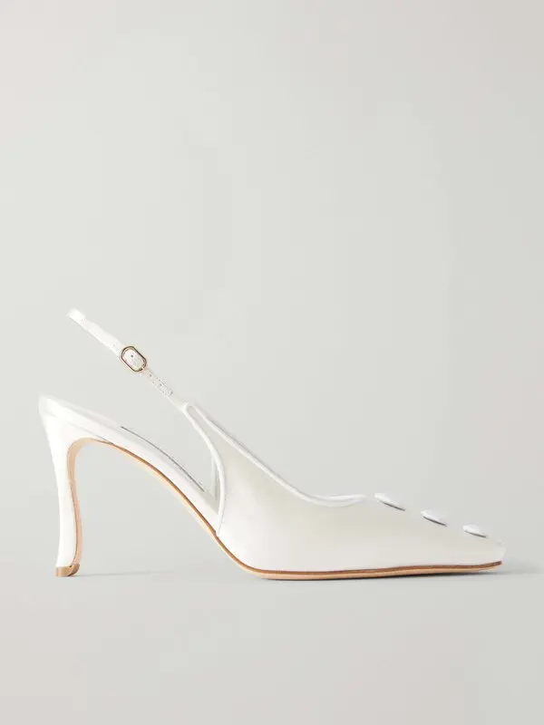 Manolo Blahnik Alexa 90 Embellished Satin Pumps