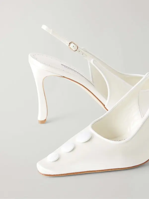 Manolo Blahnik Alexa 90 Embellished Satin Pumps