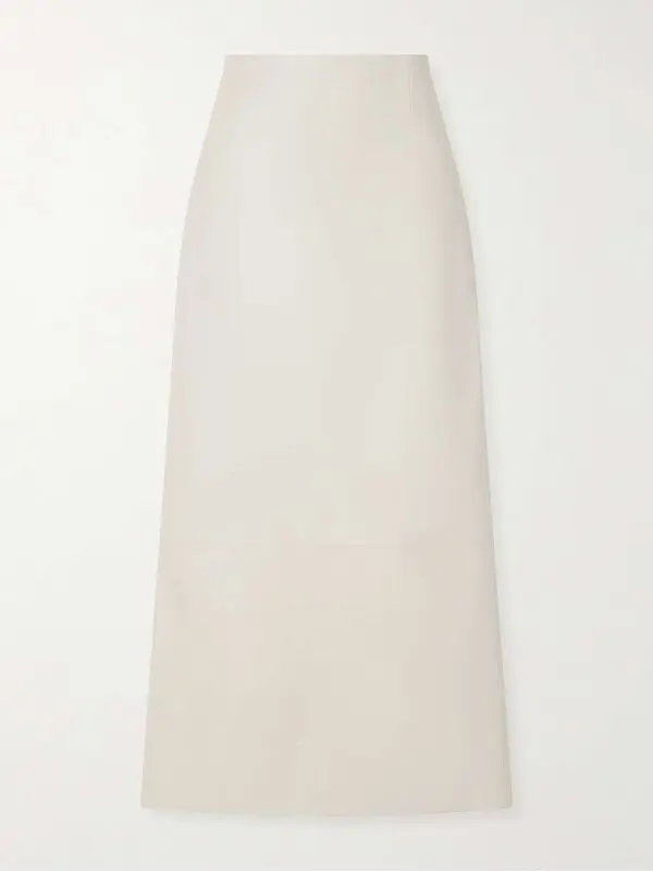 Loulou De Saison Inga Paneled Leather Midi Skirt