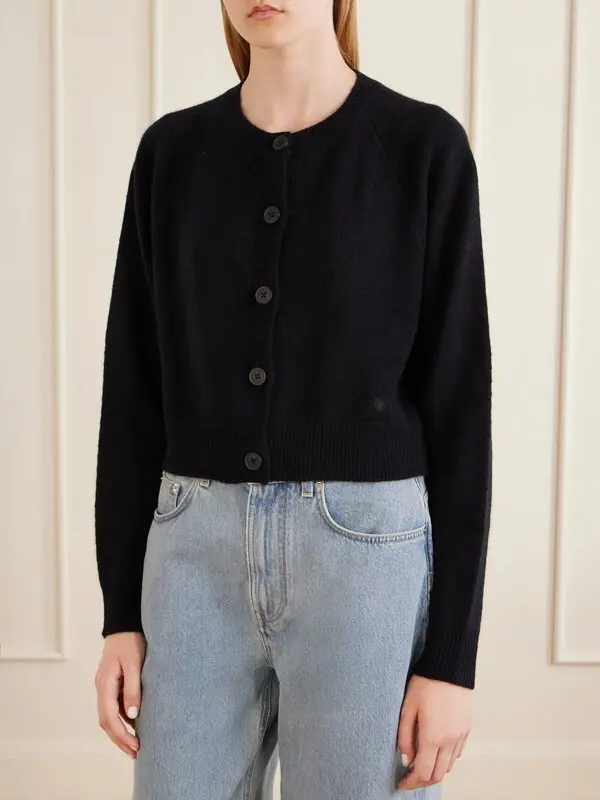 Loulou De Saison Heike Cashmere Cardigan - Black