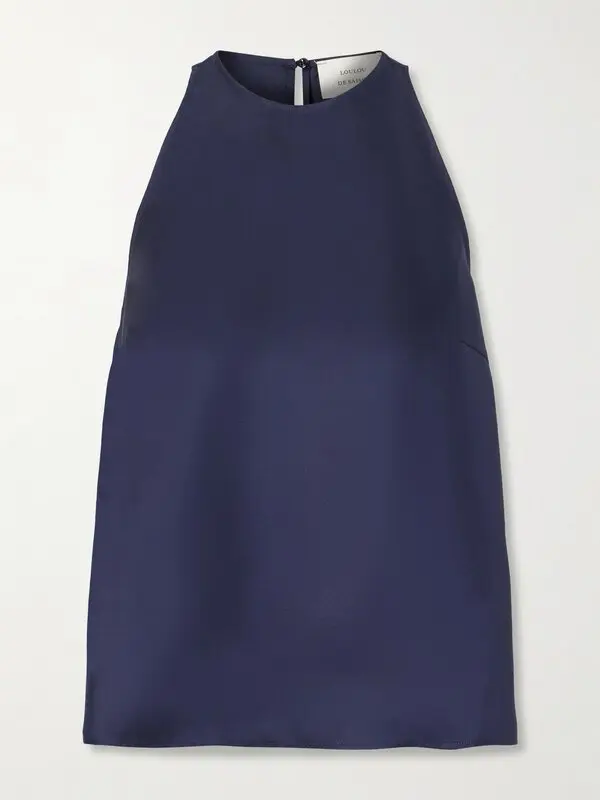 Loulou De Saison Silk-twill Cape Blouse - Blue