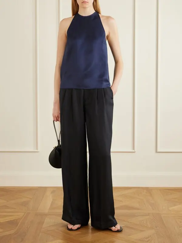 Loulou De Saison Silk-twill Cape Blouse