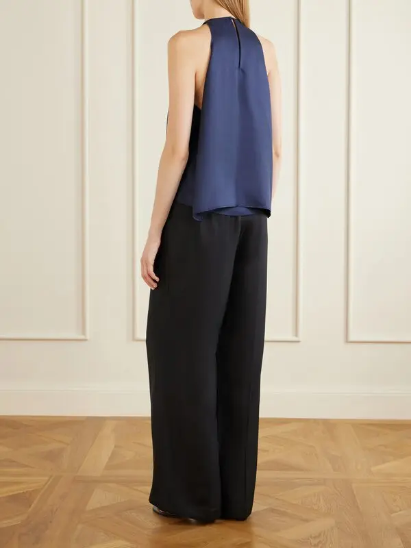 Loulou De Saison Silk-twill Cape Blouse