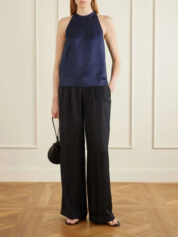 Loulou De Saison Cape Silk-twill Blouse