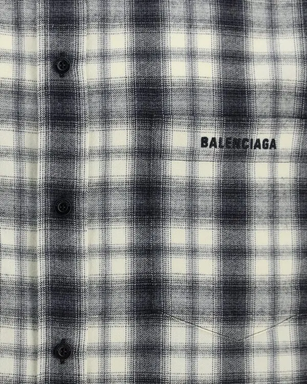 Balenciaga Checked Cotton Flannel Shirt
