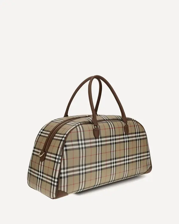 Burberry Check Travel Bag - Beige