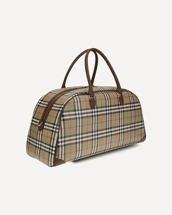 Burberry Check Travel Bag - Beige