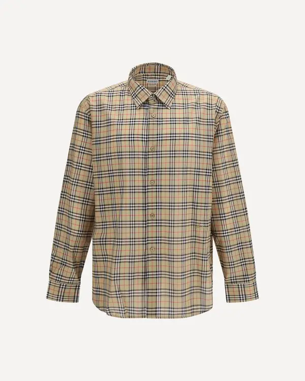 Burberry Check A-over Cotton Shirt Mae