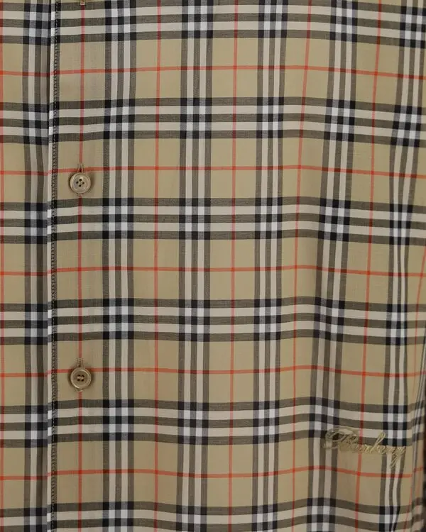 Burberry Check A-over Cotton Shirt Mae