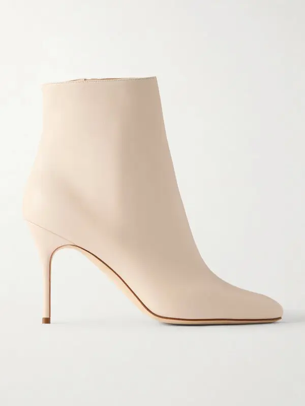 Manolo Blahnik Insopo" 90mm Leather Ankle Boots