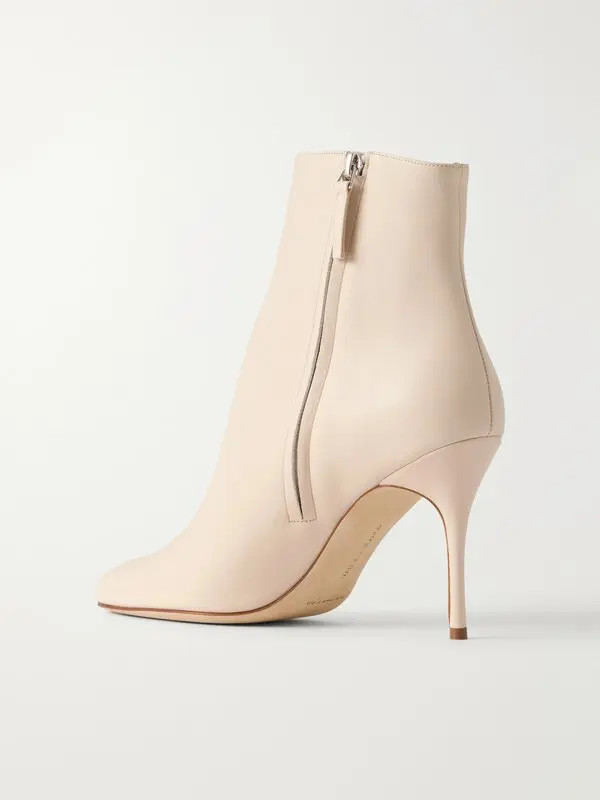 Manolo Blahnik Insopo" 90mm Leather Ankle Boots