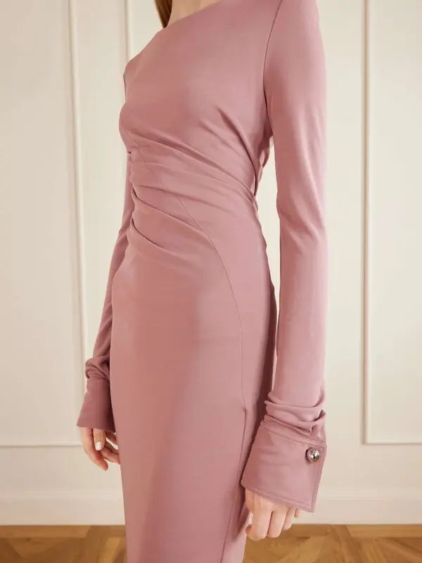 LANVIN Draped Crepe-jersey Midi Dress