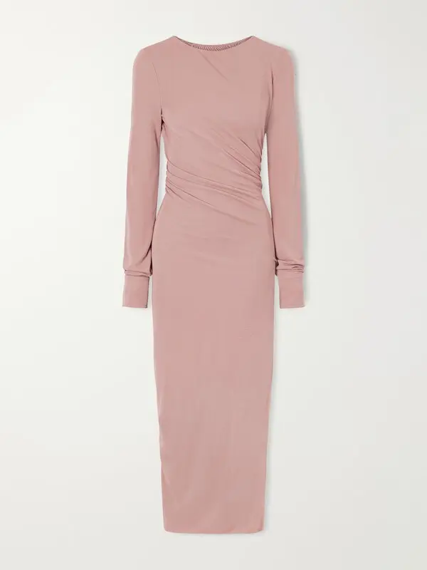 LANVIN Draped Crepe-jersey Midi Dress