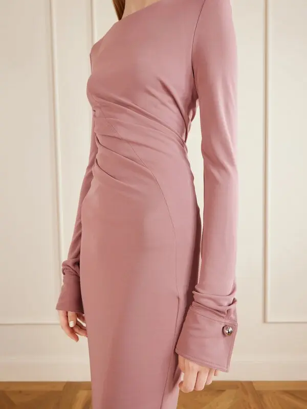 LANVIN Draped Crepe-jersey Midi Dress