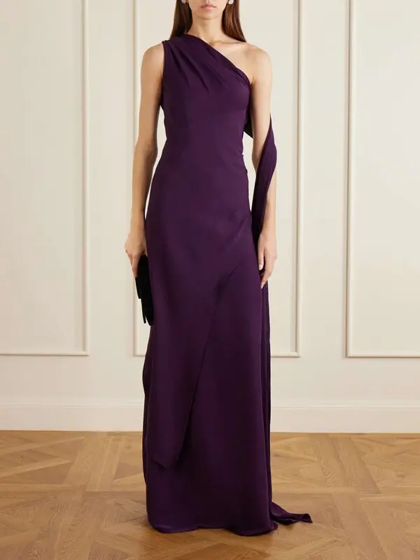 MARMAR HALIM One-shoulder Satin Gown