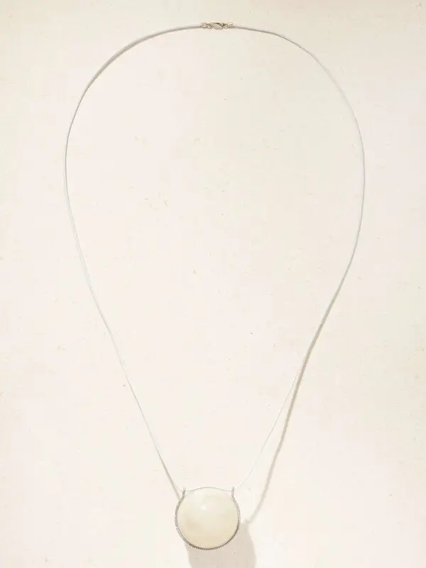Marisa Klass 18-karat White Gold, Diamond And Moonstone Necklace