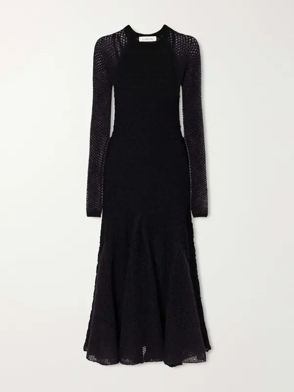LANVIN Open-knit Wool Maxi Dress