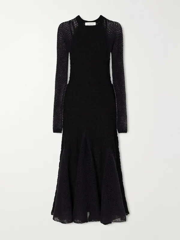 LANVIN Open-knit Wool Maxi Dress