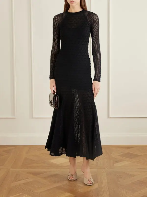 LANVIN Open-knit Wool Maxi Dress