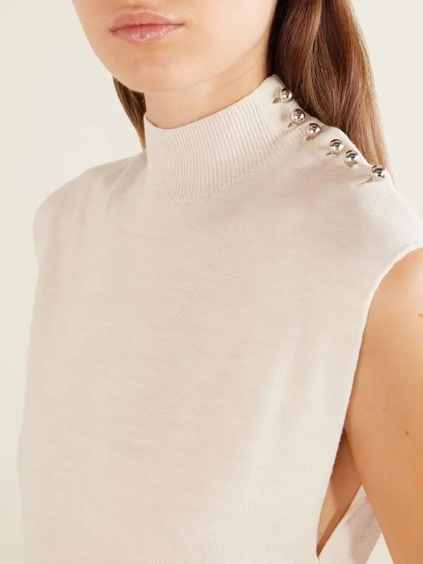 LANVIN Draped Wool-blend Turtleneck Midi Dress