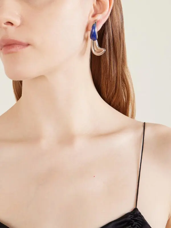 Khaite Cyclone Silver-tone Drop Earrings With Lapis Lazuli - Blue