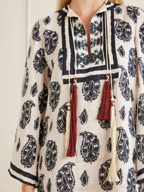 Johanna Ortiz Caretaker Printed Linen Mini Dress