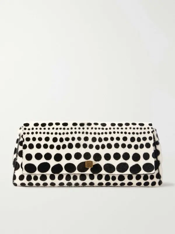 Khaite Audrey Polka-dot Calf Hair Clutch Bag