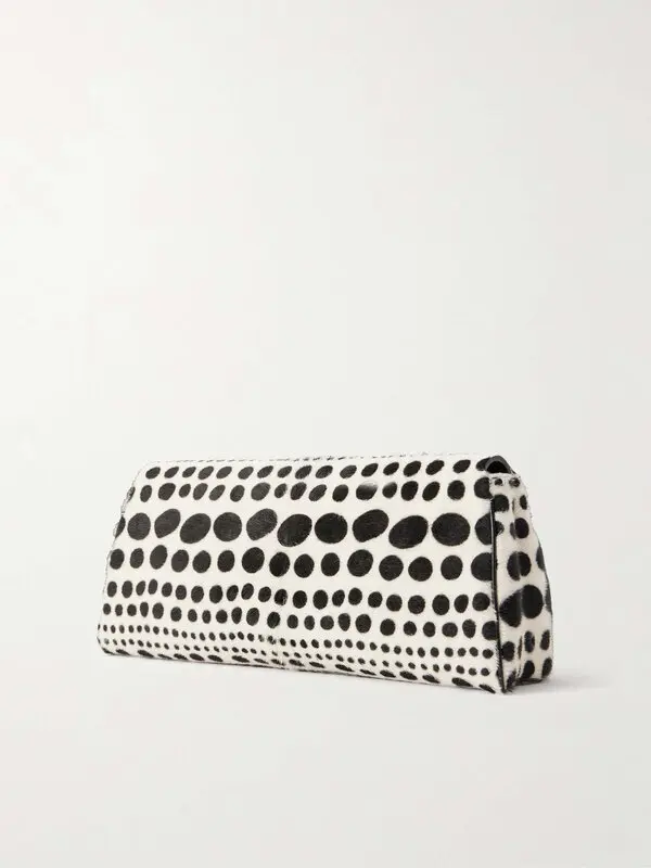 Khaite Audrey Polka-dot Calf Hair Clutch Bag