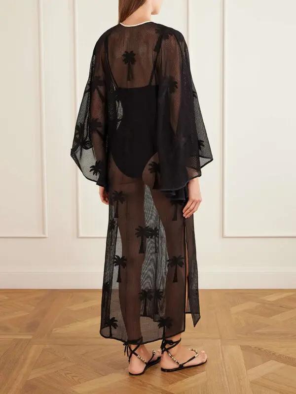 Johanna Ortiz Palm Veil Crocheted Cotton Cover-up