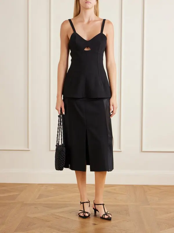 JIL SANDER Midi Skirt With Satin Inserts