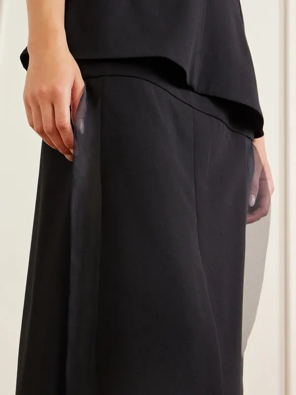 JIL SANDER Midi Skirt With Satin Inserts