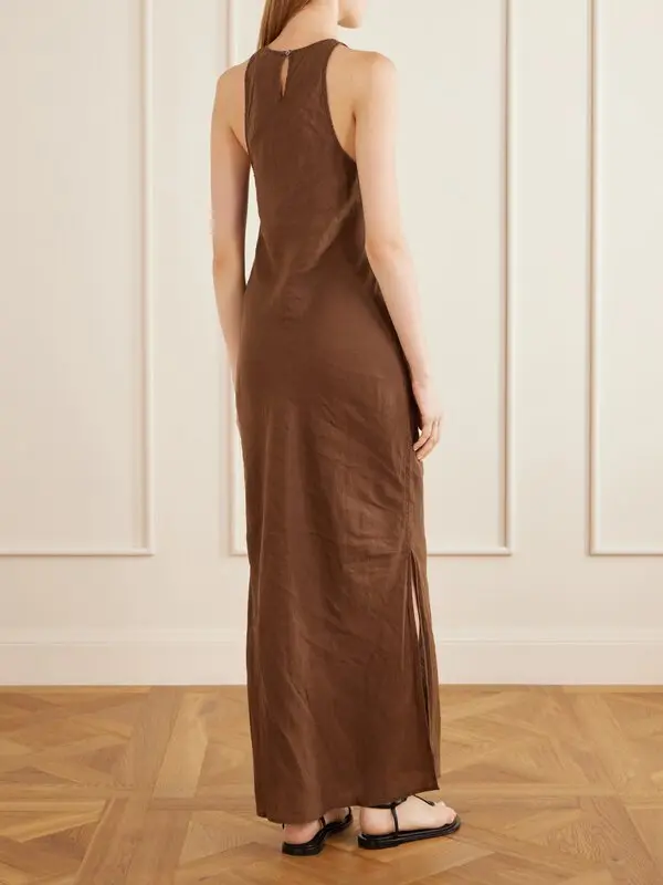 JAMES PERSE Linen Halterneck Maxi Dress