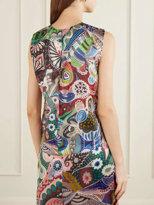 HEIRLOME Printed Silk-organza Top