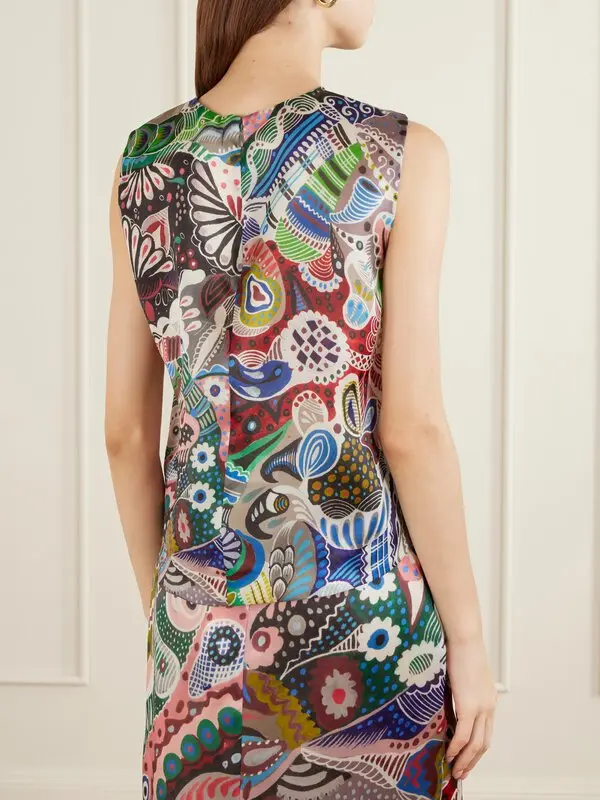 HEIRLOME Printed Silk-organza Cocoon Top