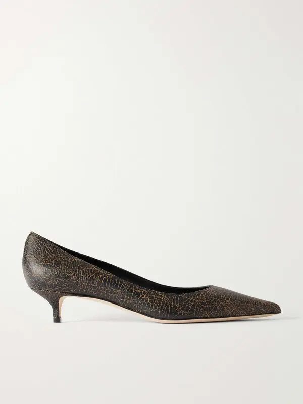 JIMMY CHOO Amelia 30 Crinkled-leather Pumps