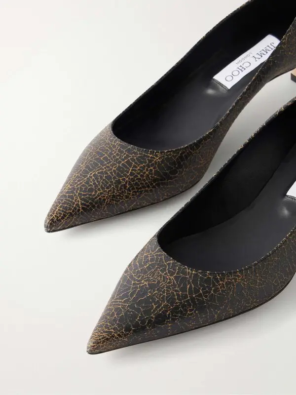 JIMMY CHOO Amelia 30 Crinkled-leather Pumps