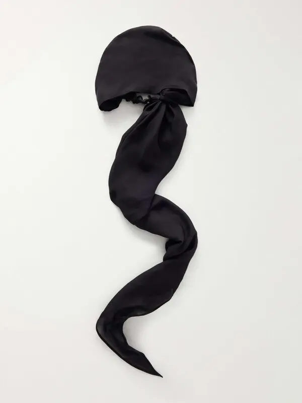 JENNIFER BEHR Kamryn Silk-georgette Headpiece - Black