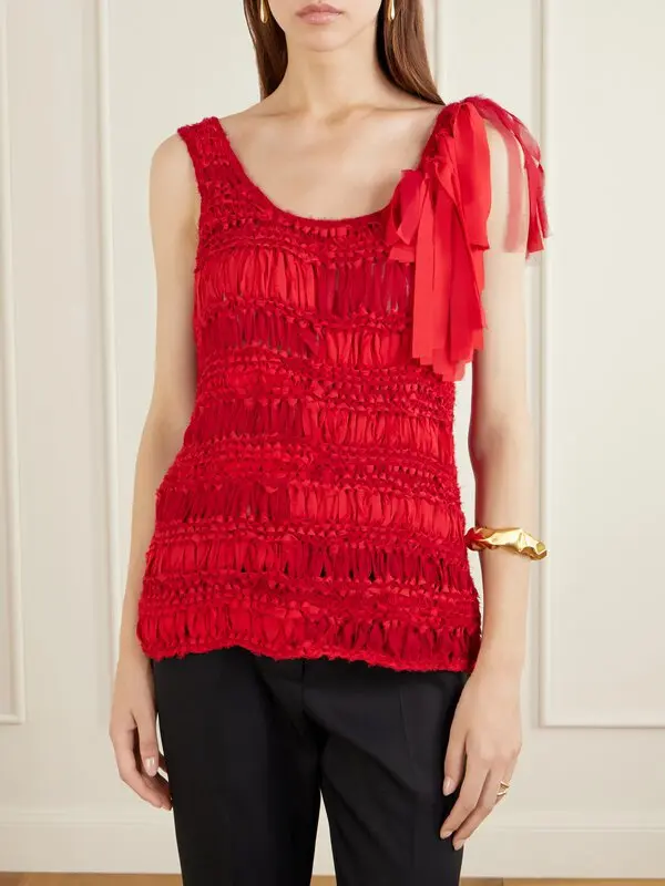 HEIRLOME Juanita Silk Tank With Fringe Detail